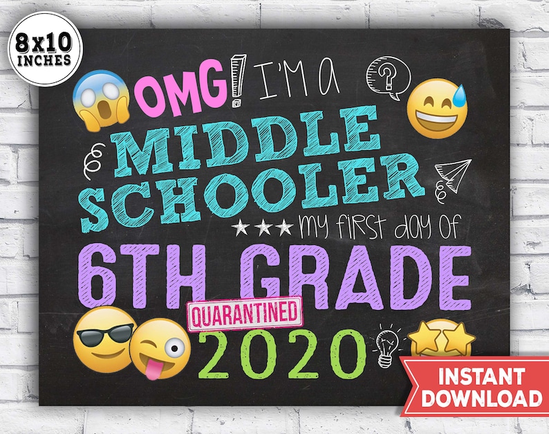 1st Day Of Middle School Sign First Day Of 6th Grade 2020 Etsy 1st-day-of-middle-school-sign-first-day-of-6th-grade-2020-etsy