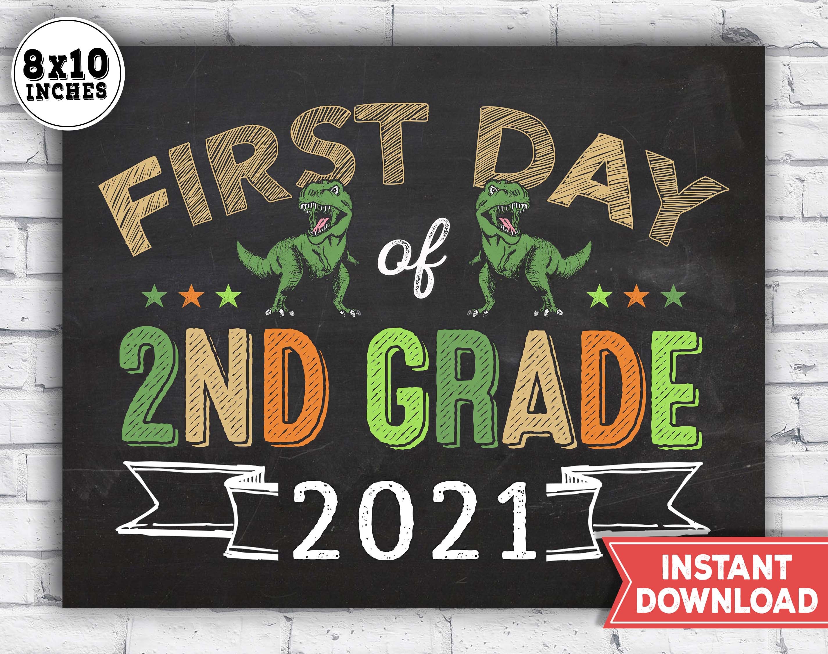 First Day of 2nd Grade Printable Sign Boys 1st Day of School | Etsy