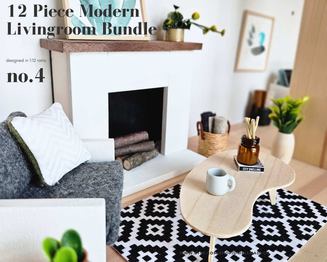 Miniature Livingroom Set, Modern Miniature Chair and Accessories ...