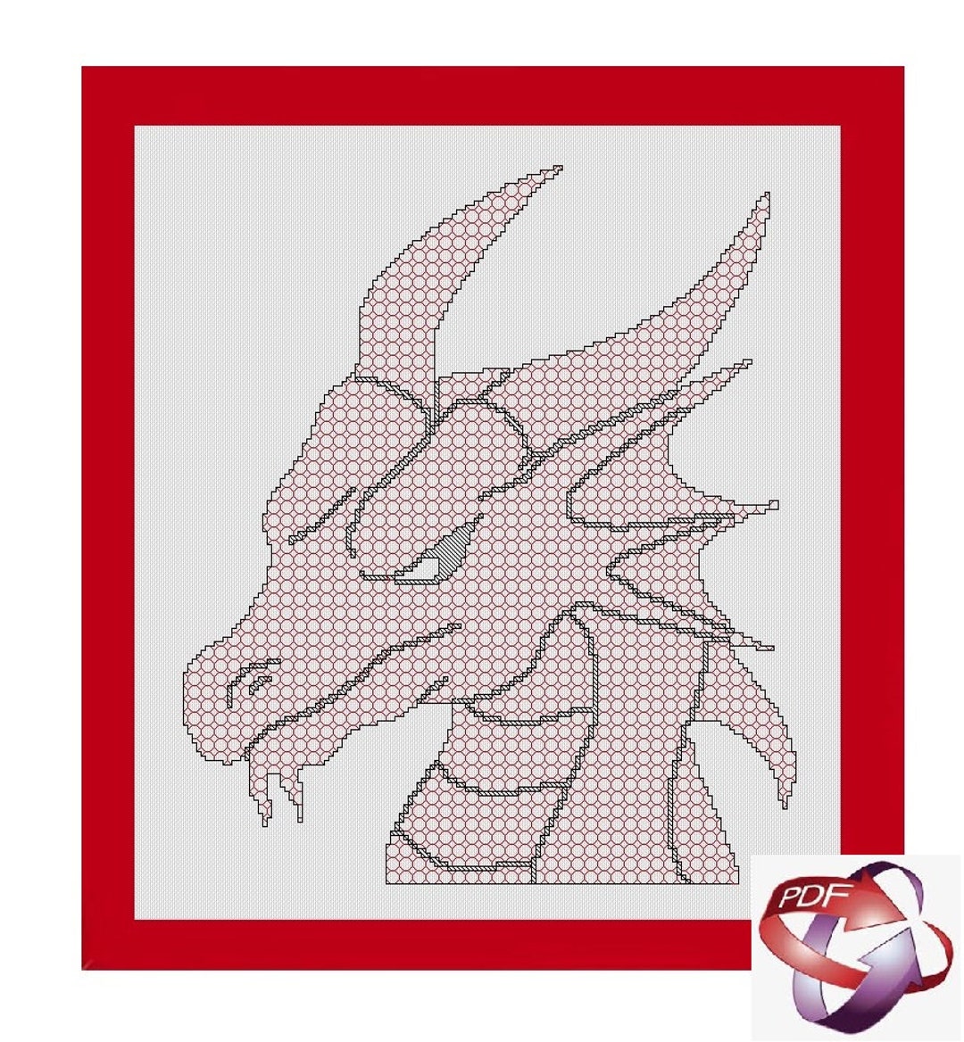 Blackwork Dragon Cross Stitch Chart/pattern PDF Download - Etsy