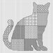 Blackwork Cat Cross Stitch Chart/pattern PDF Download - Etsy