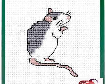 Mouse Cross Stitch Pattern PDF Instant Download Rat Cross Stitch Mice ...