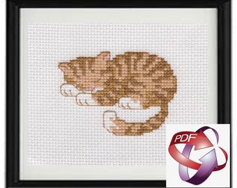 Ginger Cat Cross Stitch Pattern 3 Instant PDF Download - Etsy