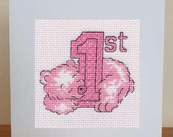 Happy 1st Birthday Cross Stitch Digital Pattern PDF Digital Chart PDF ...