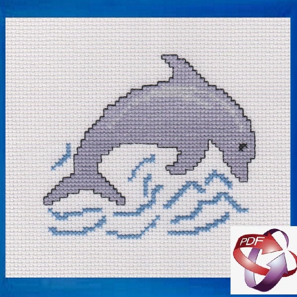 Dolphin Cross Stitch - Etsy