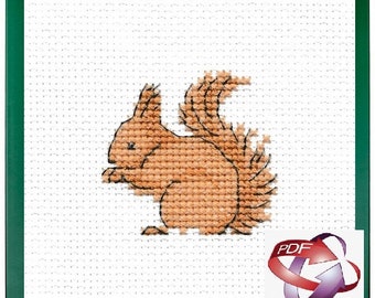 Squirrel Cross Stitch Pattern PDF Counted X-stitch Chart Needlepoint ...