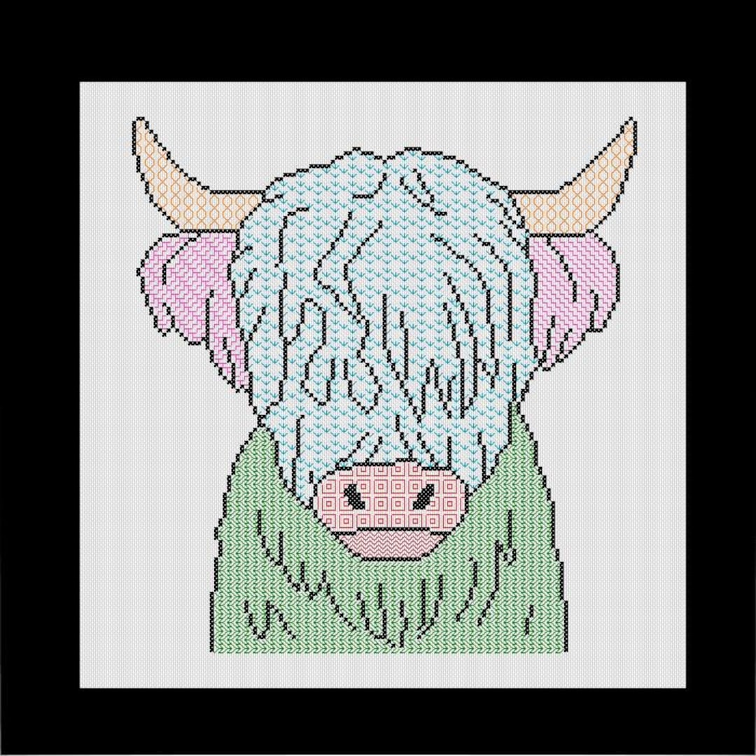Highland Cow Cross Stitch Chart/pattern PDF Download - Etsy