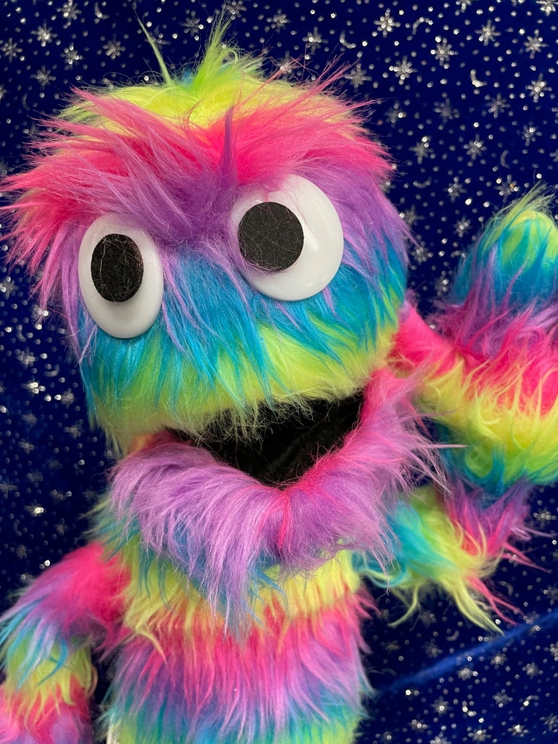 Rainbow Fur Monster blank Mouth Puppet - Etsy