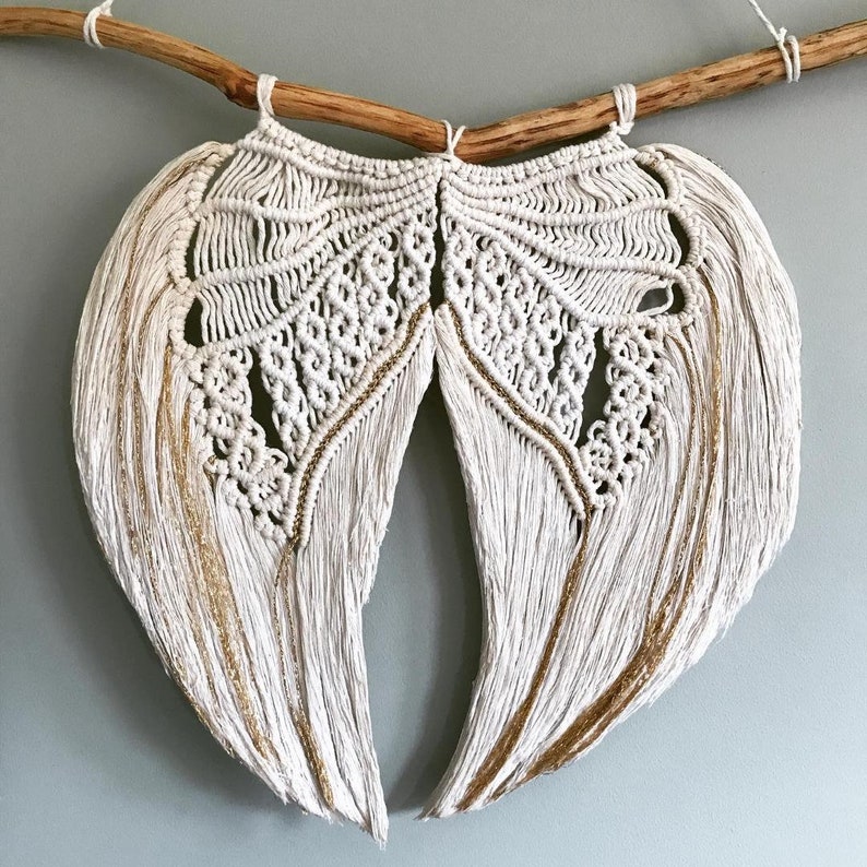 Macrame Angel Wings. Wall Hanging Macrame Piece. Hanging Angel - Etsy Macrame Angel Wings. Wall Hanging Macrame Piece. Hanging Angel - Etsy