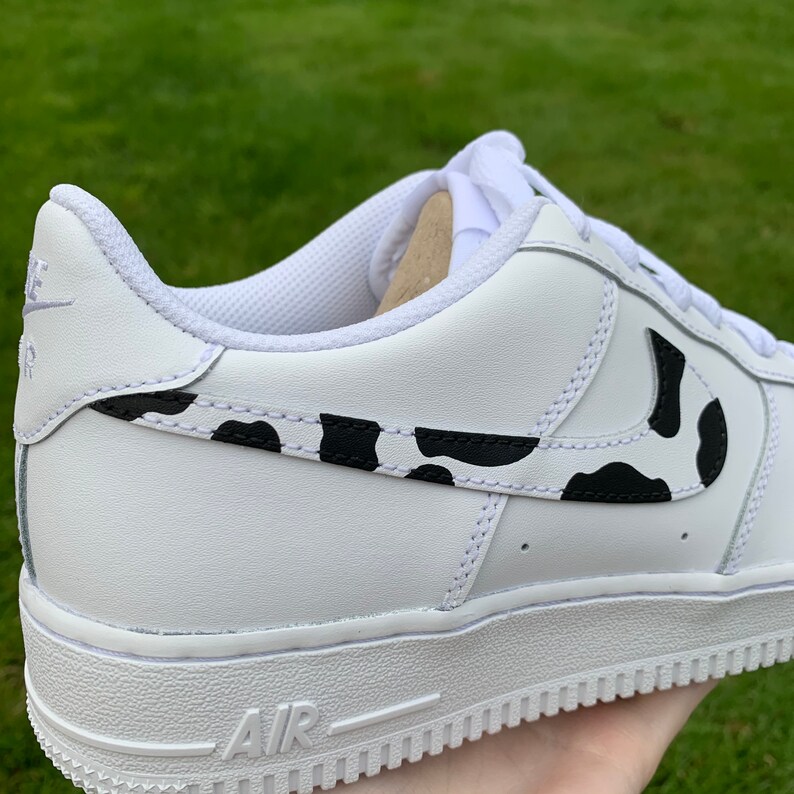 Custom White Cow Print Air Force 1s | Etsy