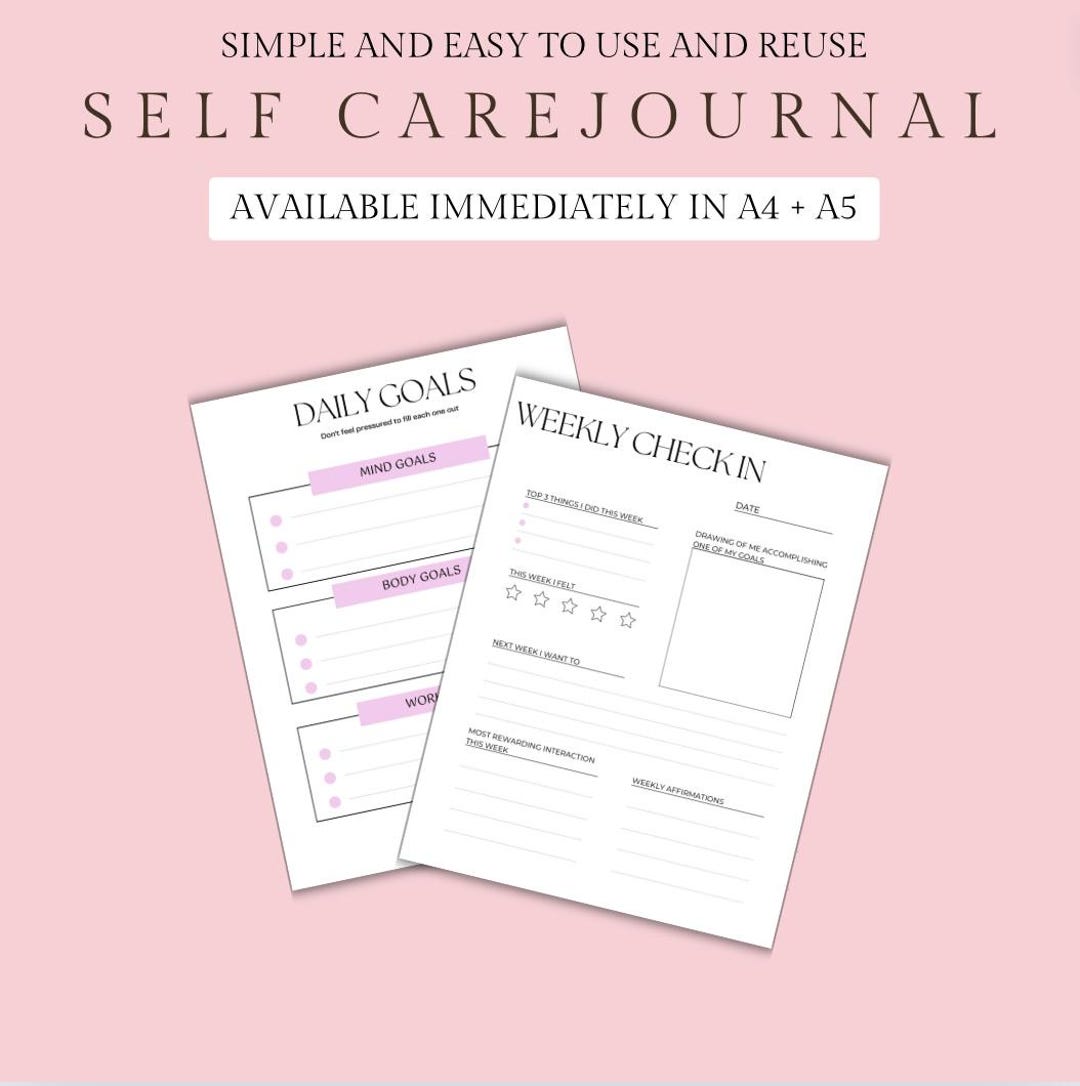Printable Self-care Tracker Daily Wellness Planner Self-care Journal ...