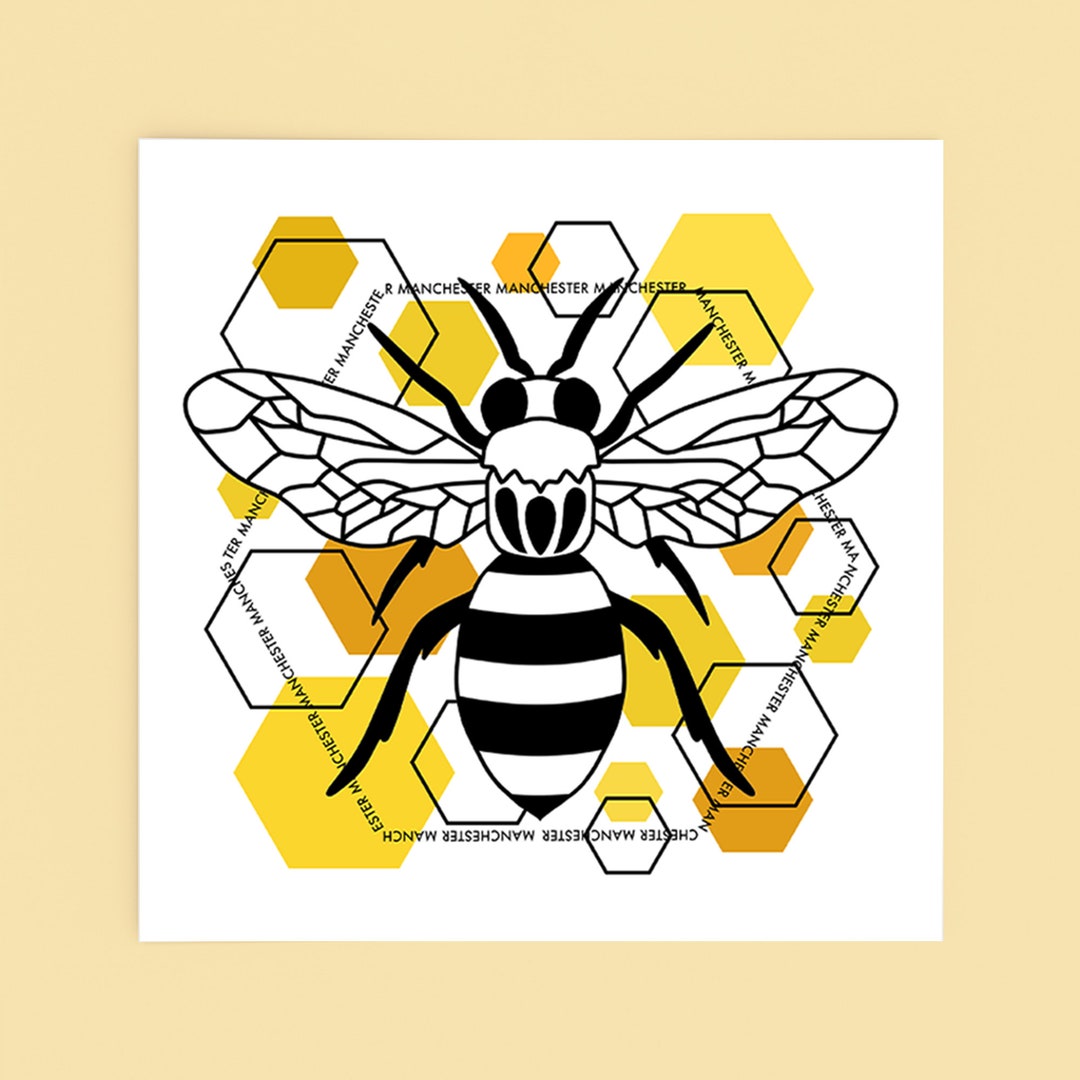 Manchester Bee Art Print Manchester Charity Art Print - Etsy