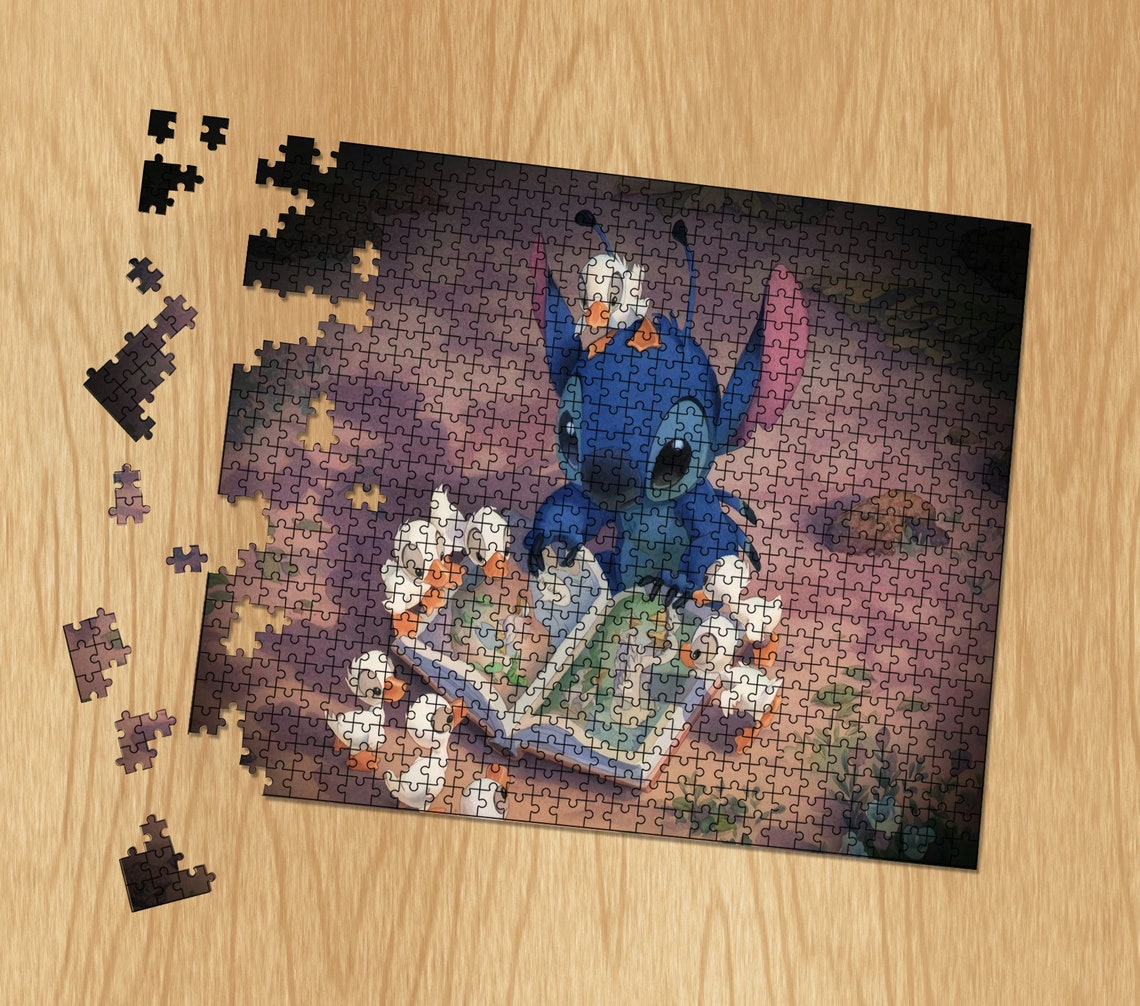 Stitch Jigsaw Puzzle Disney Stitch Ohana Jigsaw Puzzle Love | Etsy