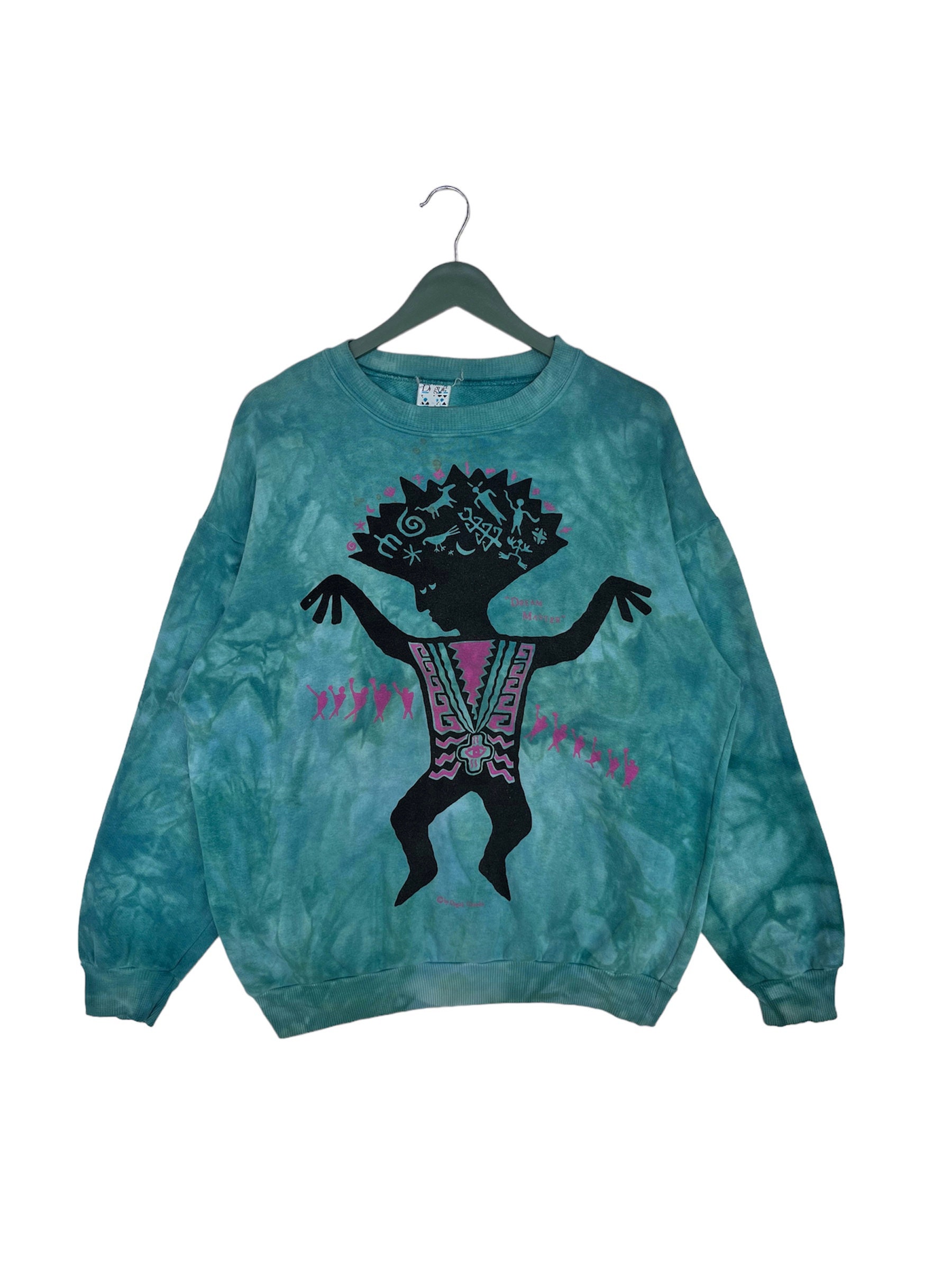 Vintage 90s Ancient Cade Art Tie Dye Sweatshirt/size M/made in Canada ...