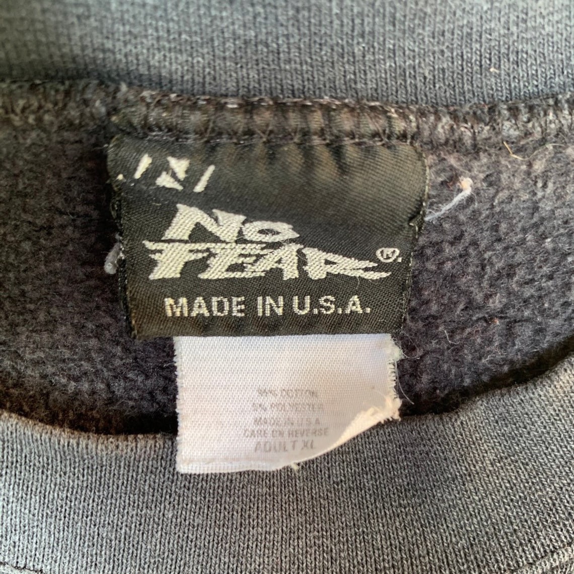 Vintage 90s No Fear Embroidery Logo sudadera / Tamaño M / | Etsy