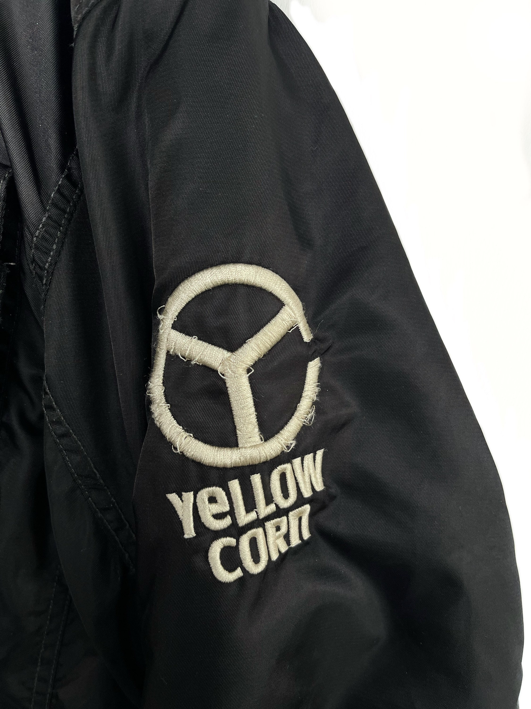 Vintage Yellow Corn Bomber Jacket/size Ll/black Color/motorsports ...
