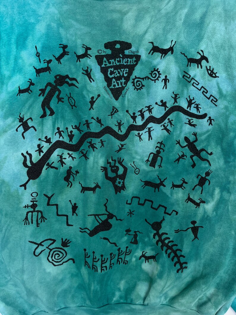 Vintage 90s Ancient Cade Art Tie Dye Sweatshirt/size M/made in Canada ...