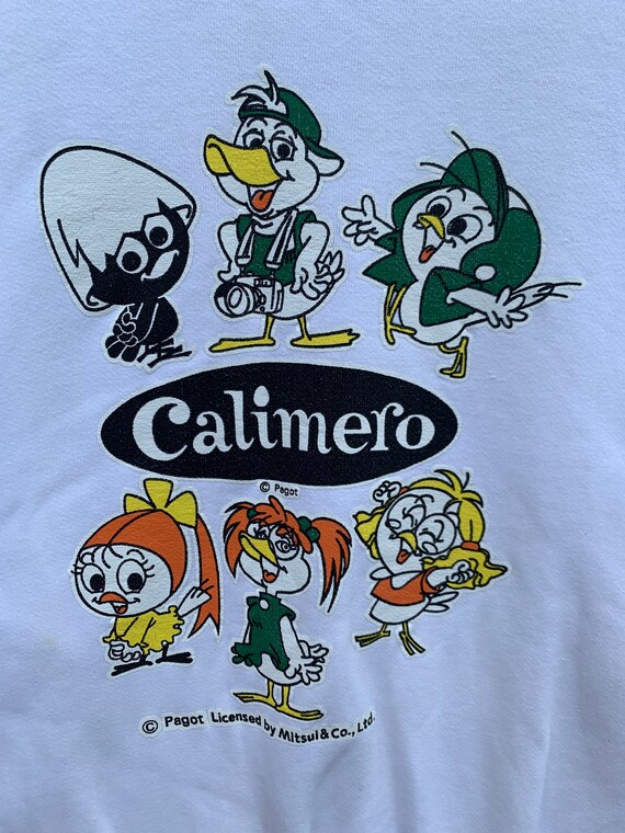Vintage 90s Calimero Cartoon Sweatshirt/White Colour/… - Gem