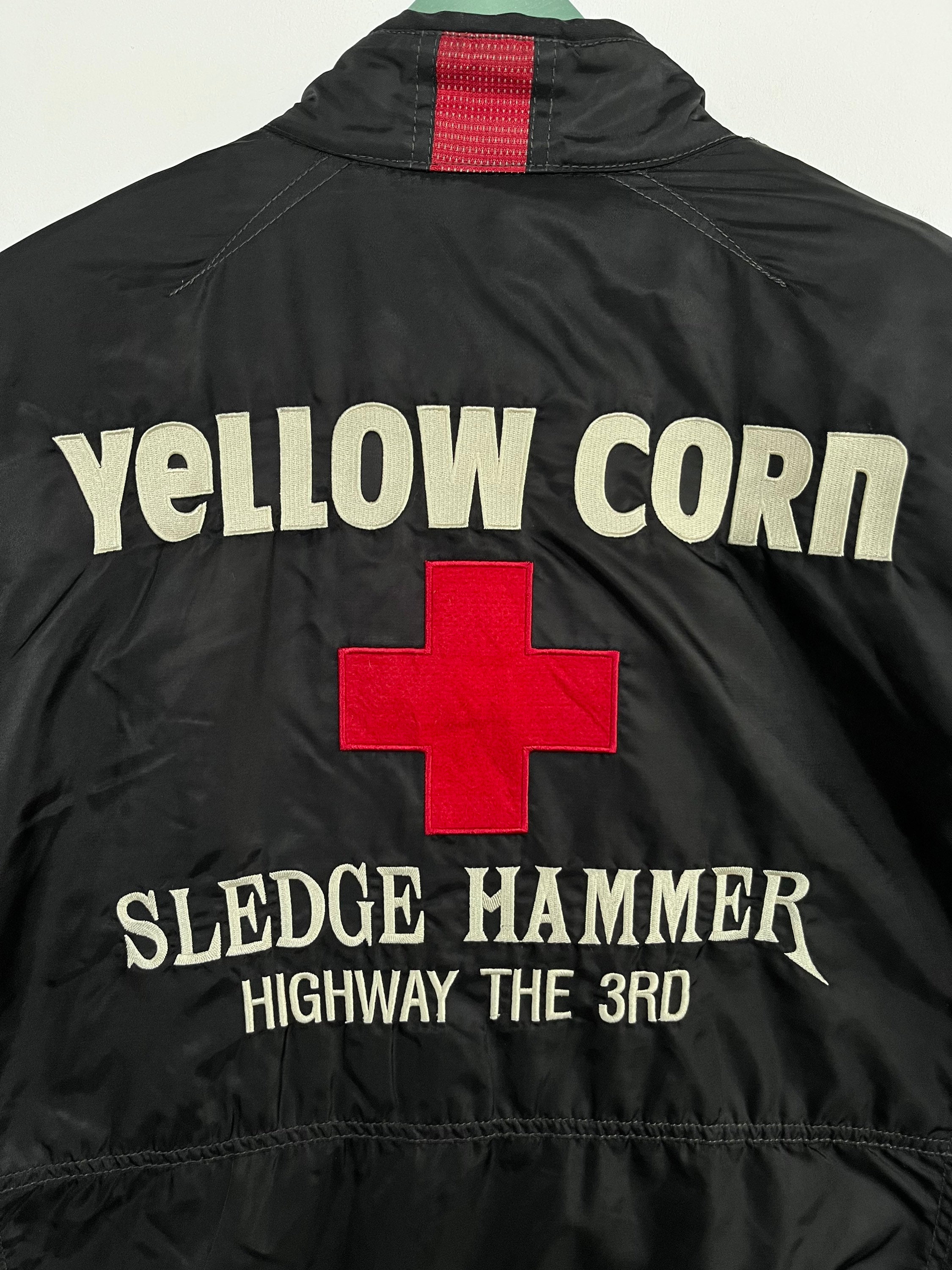 Vintage Yellow Corn Bomber Jacket/size Ll/black Color/motorsports ...