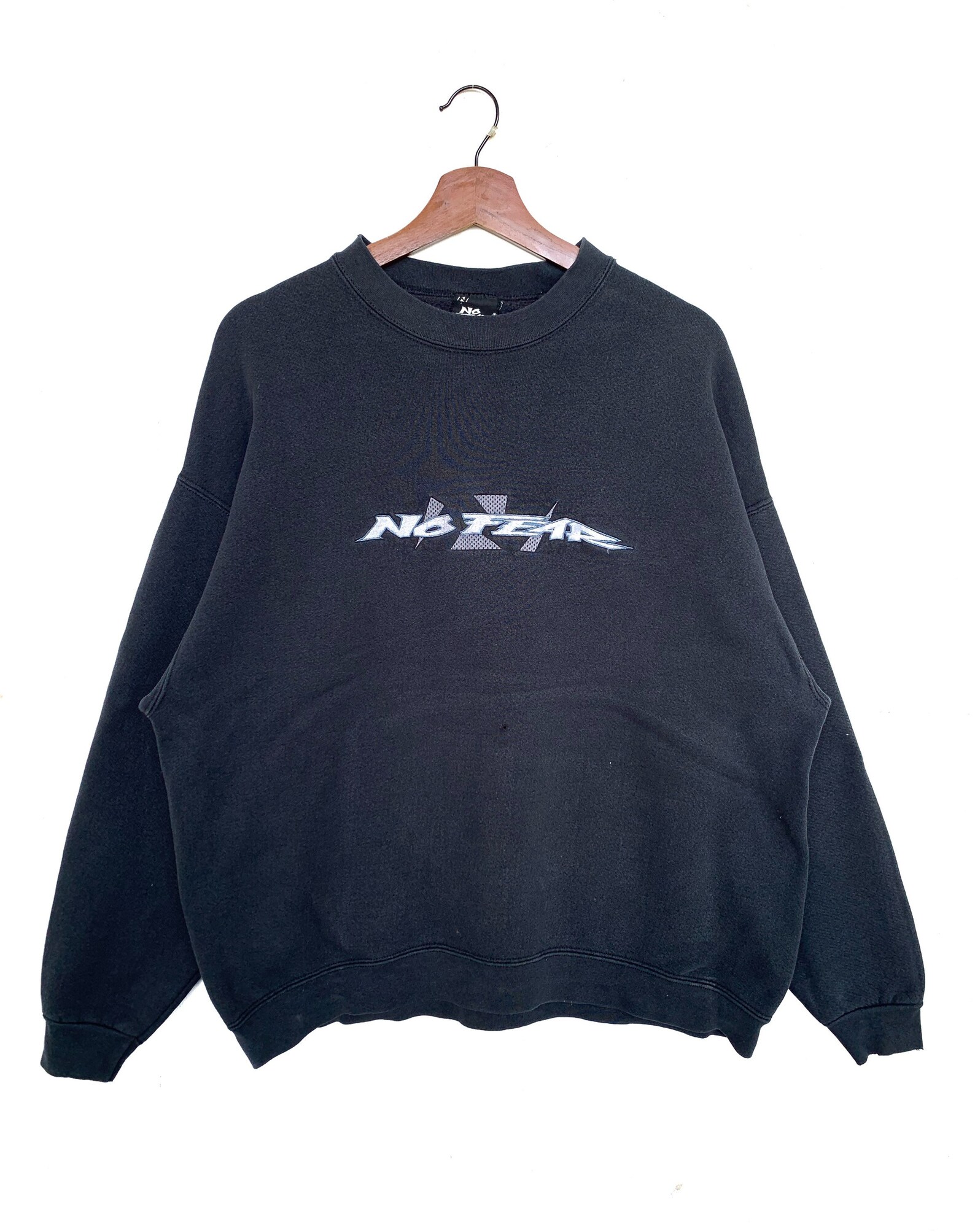 Vintage 90s No Fear Embroidery Logo Sweatshirt/ Size M/Black - Etsy España