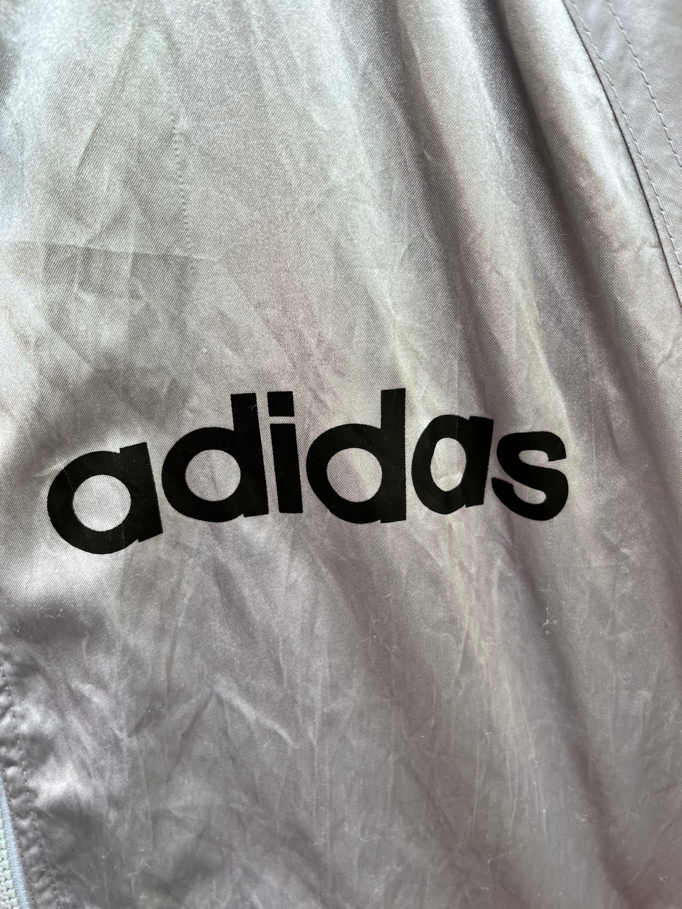 Vintage 90s Adidas Galaxy Windbreaker Jacket/size L-m/silver Vintage 90s Adidas Galaxy Windbreaker Jacket/size L-m/silver