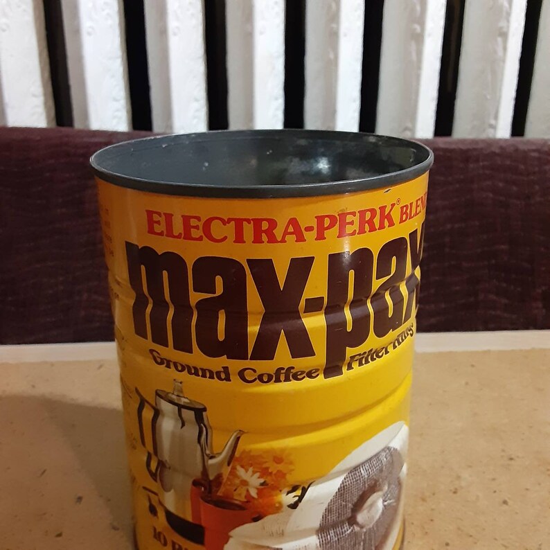 Vintage Coffee Can Retro Max Pax Electra-perk 12 Oz Metal - Etsy