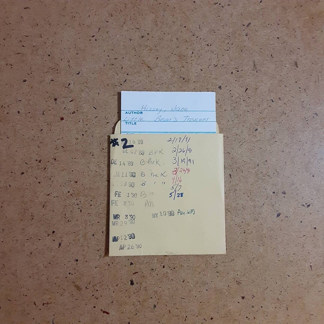 Library Book Check Out Lending Card & Pocket From 1989-1991 for Collage ...