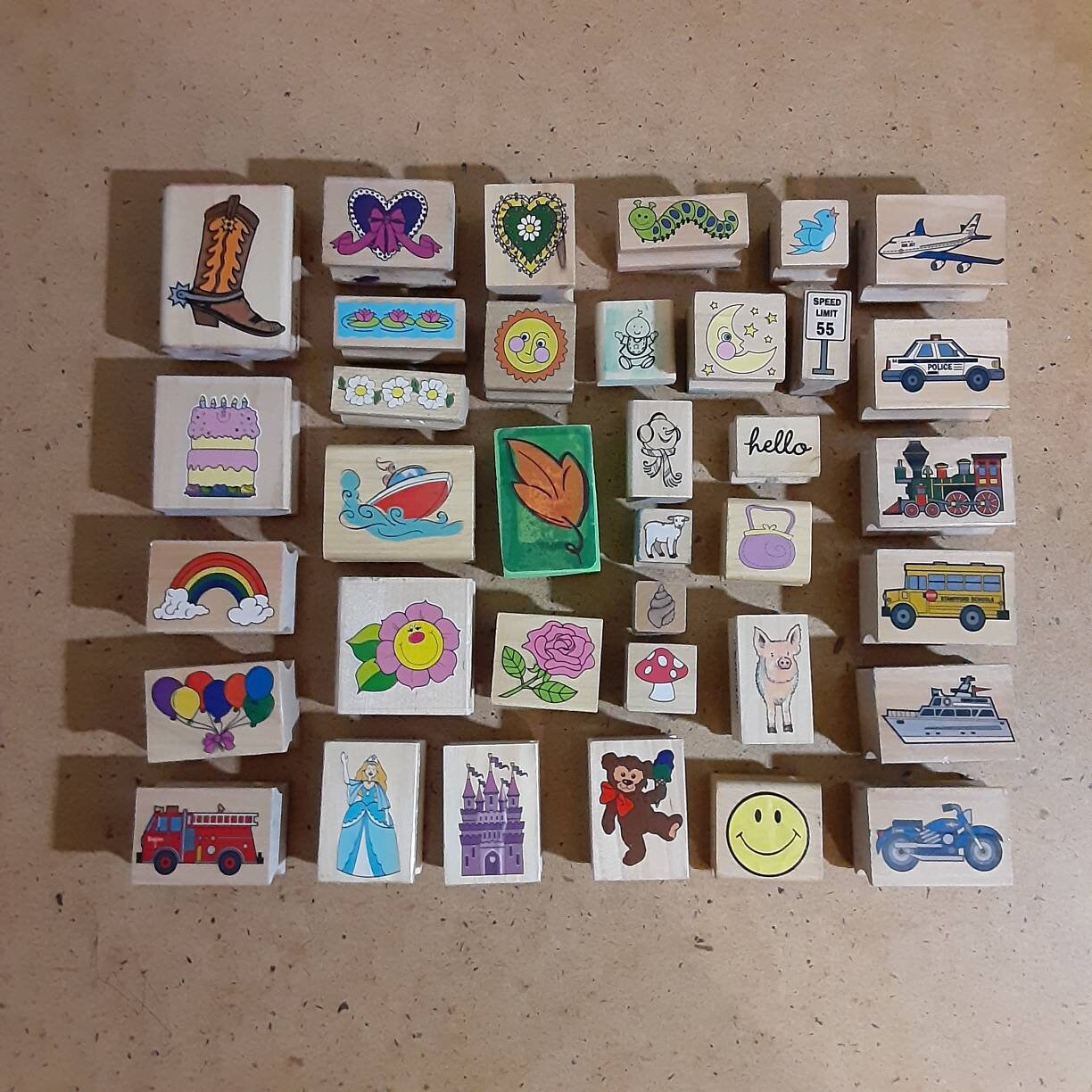 36 Kids' Rubber Stamps for Art & Craft Projects Card - Etsy