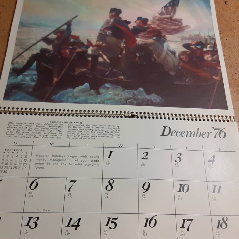 Vintage 1976 Wall Calendar Bicentennial Calendar With | Etsy