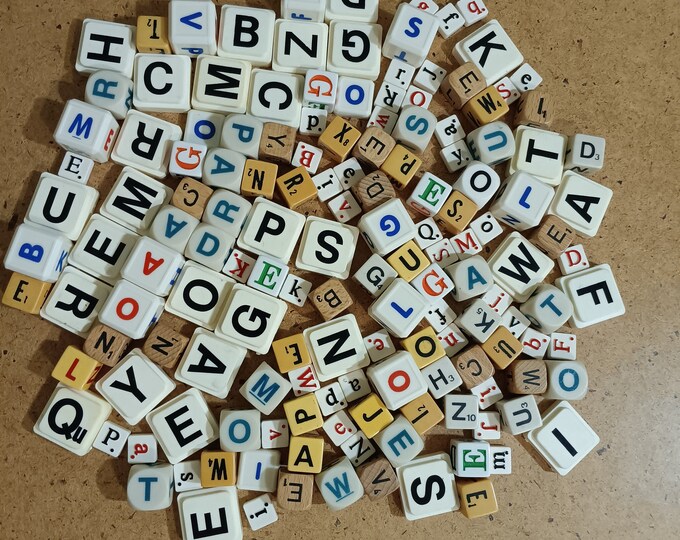 Lot of Alphabet Tiles & Cubes for Craft Projects- Letters From Games ...