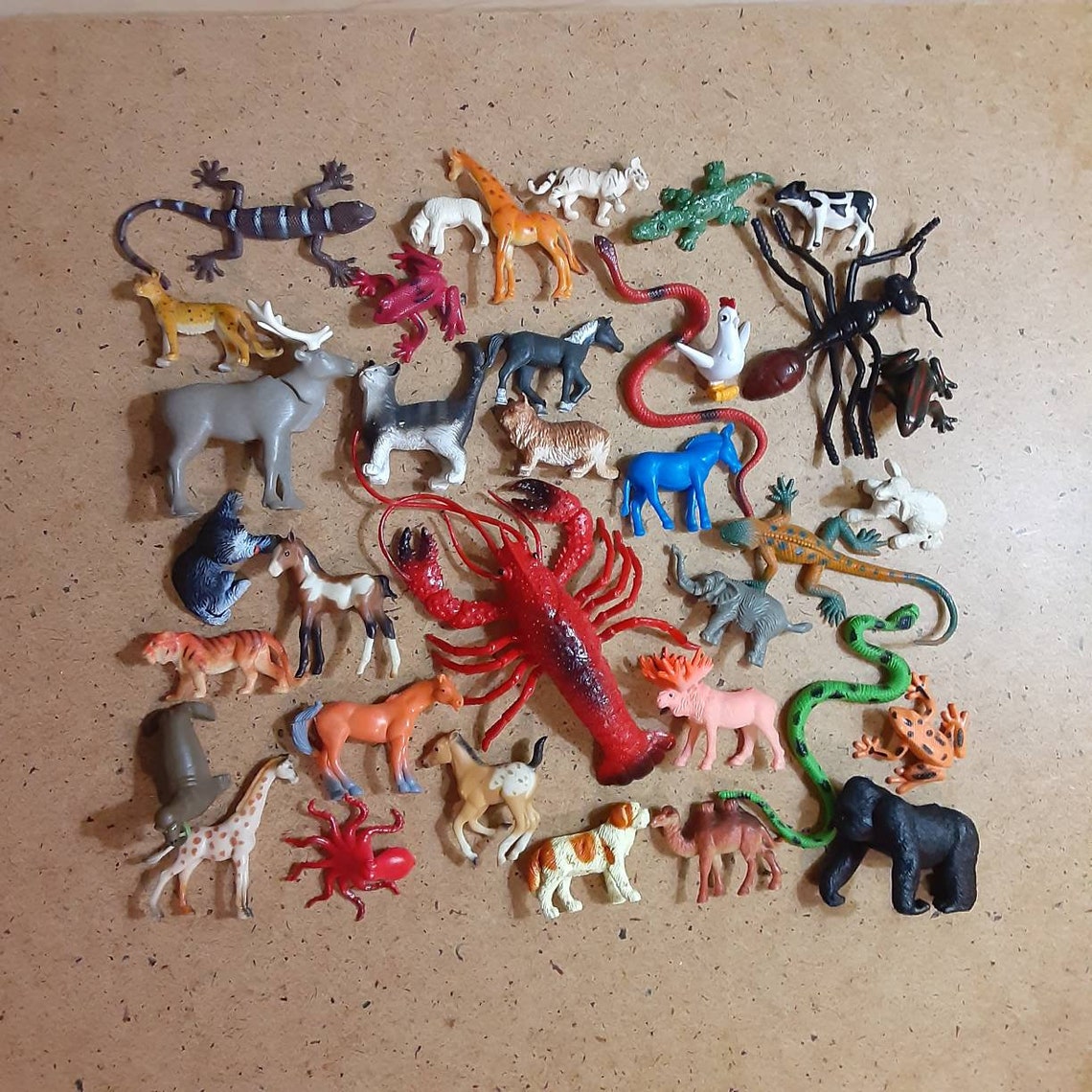 33 small plastic animals for crafting projects mini farm | Etsy