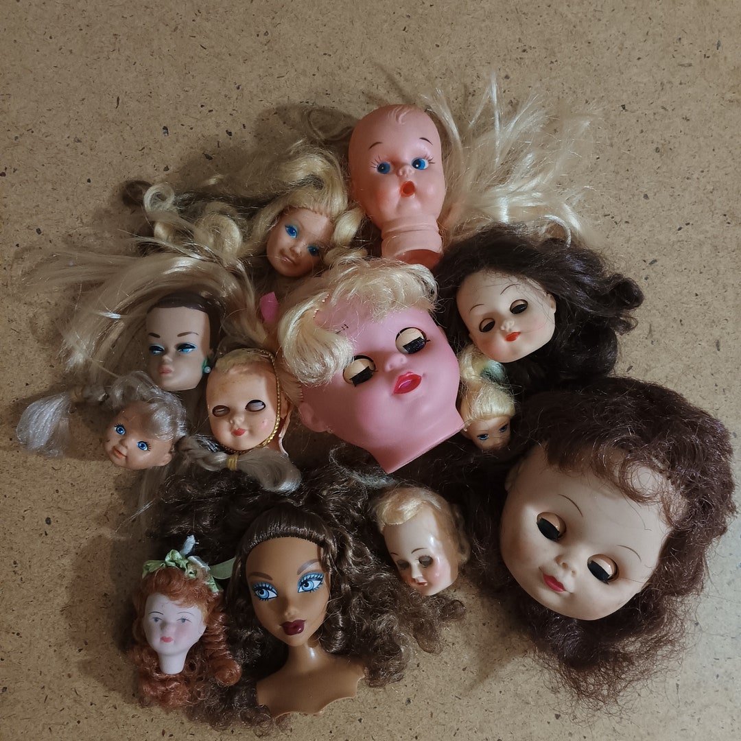12 Doll Heads for Crafting, Vintage and Contemporary Doll Parts for ...