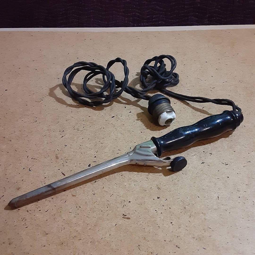 Vintage Hot Curling Iron, the Retro Electric Hot Hair Curler With Old ...