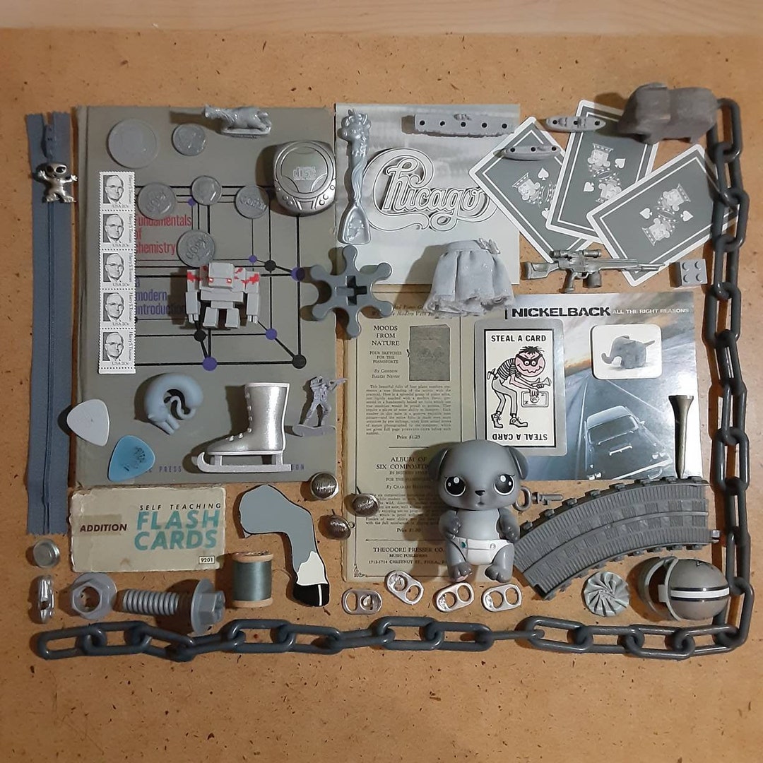 Gray Treasure Lot! Vintage and Contemporary Artsy Junk Drawer Items for ...