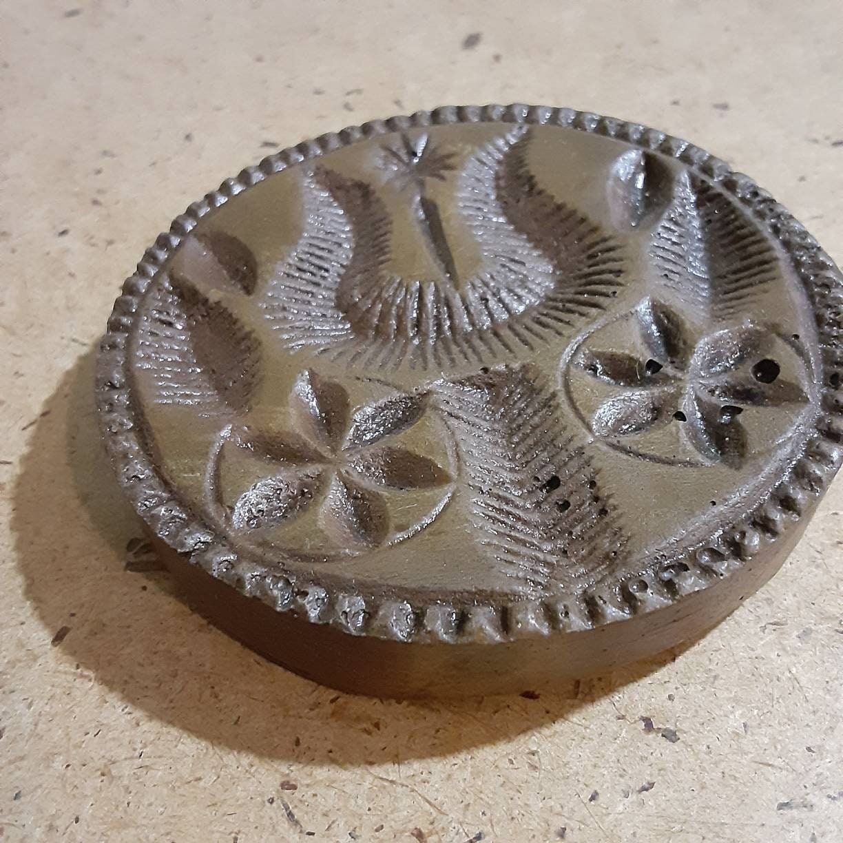 Vintage Butter Press With Traditional Flower & Leaf Pattern - Etsy