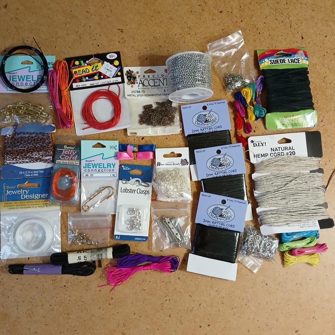 Tons of Findings Hemp, Waxed Cotton Cord, Ribbon, Wire, Fishing Line ...