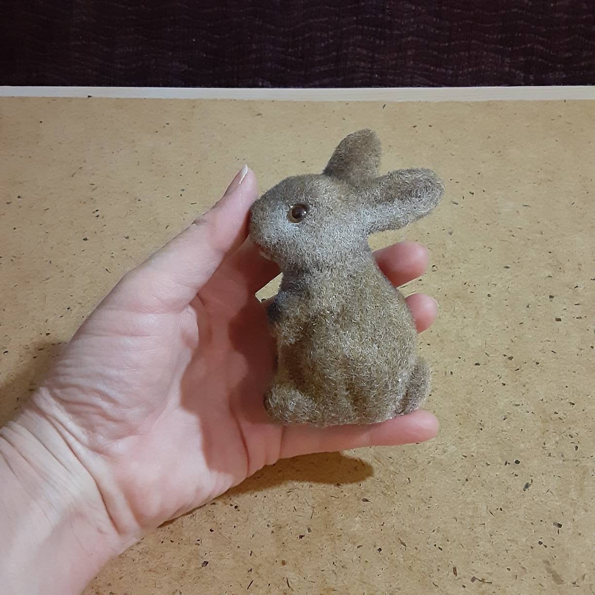 Vintage Flocked Bunny Bank Small Realistic Fuzzy Rabbit Coin - Etsy