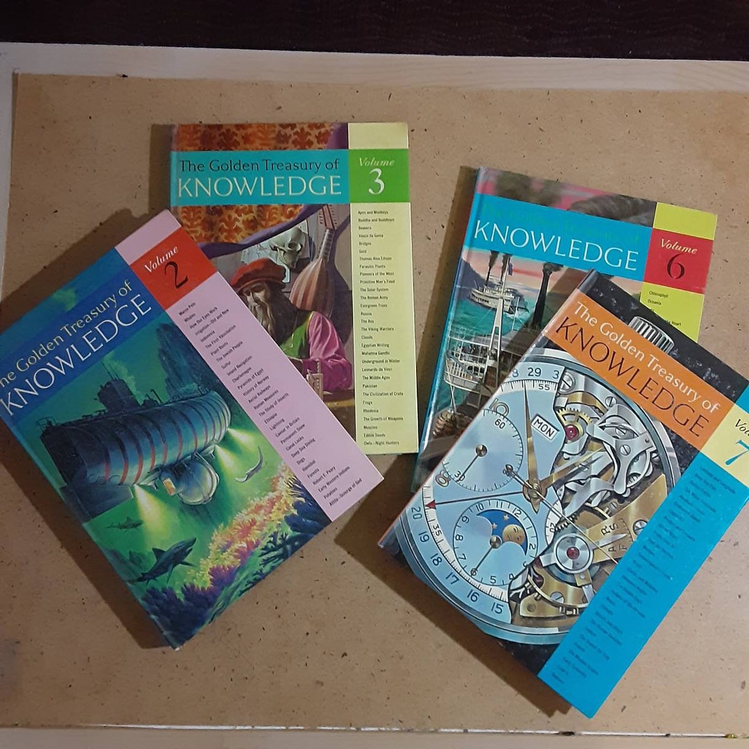 1961 the Golden Treasury of Knowledge Vintage Texts for Retro Decoupage ...
