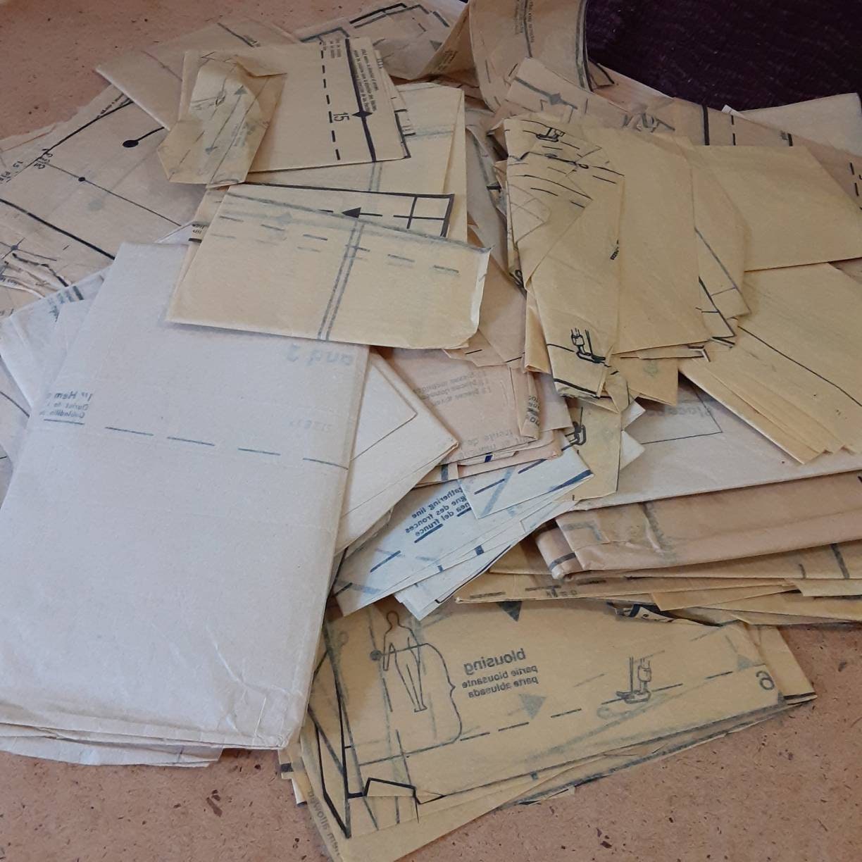 Vintage Sewing Pattern Tissue Paper Retro Tan Beige Pieces - Etsy