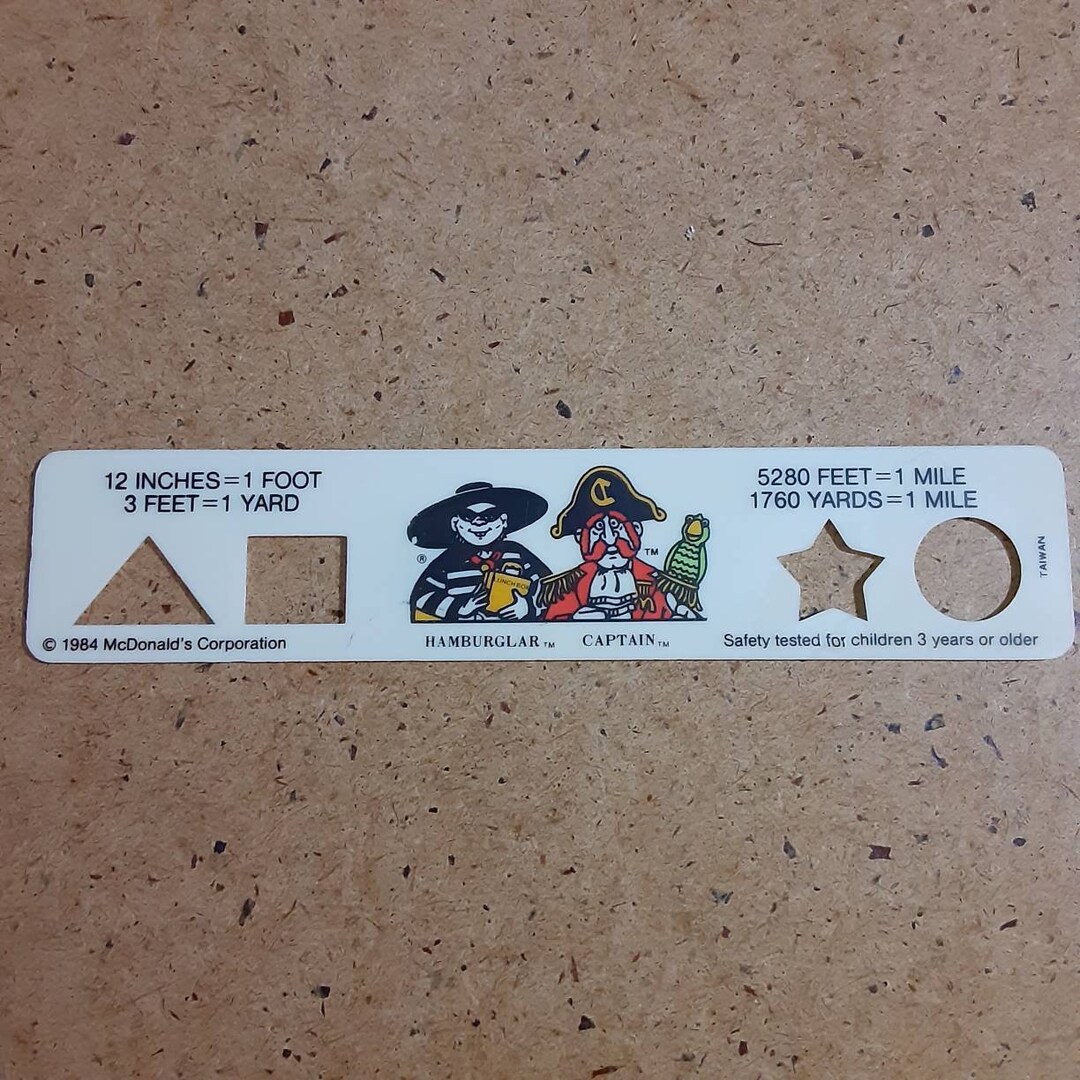 1984 Mcdonalds Toy Ruler From a Happy Meal, Hamburglar Birdie Captain ...