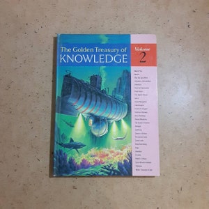 1961 the Golden Treasury of Knowledge Vintage Texts for Retro Decoupage ...