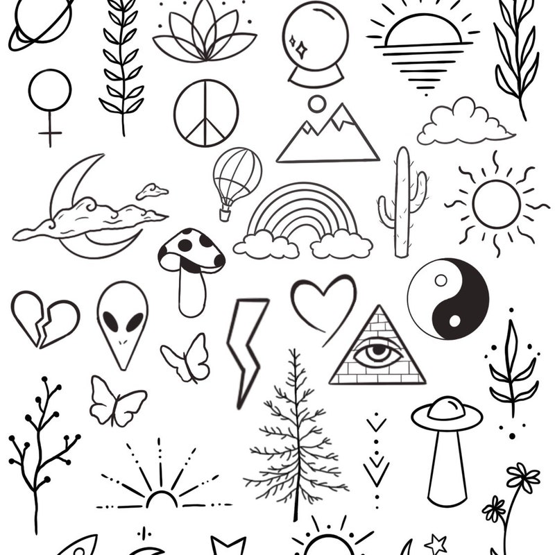Small Tattoo Stencils - Etsy