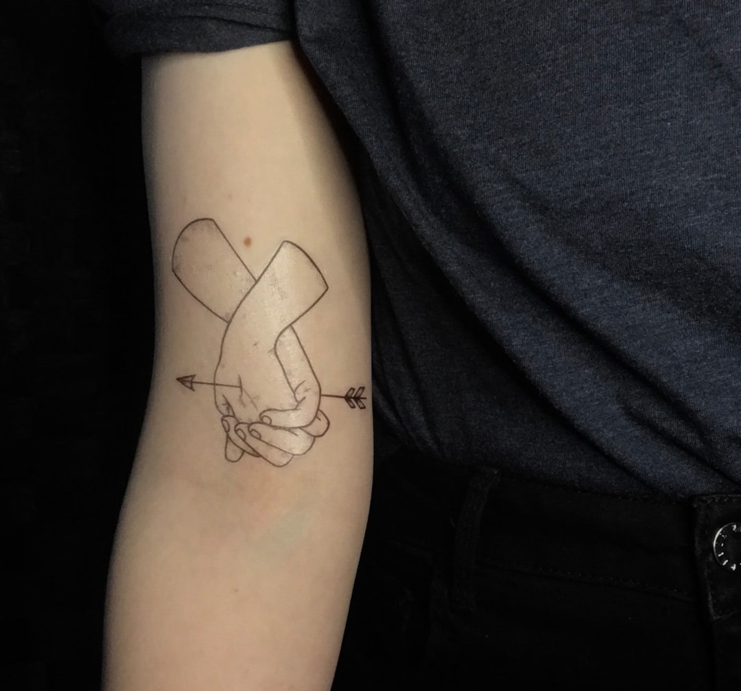 Arrow Through Hands Temporary Tattoo - Etsy