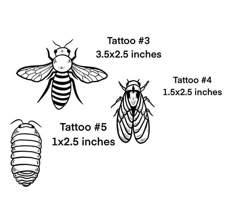 Assorted Bug/insect Temporary Tattoos - Etsy