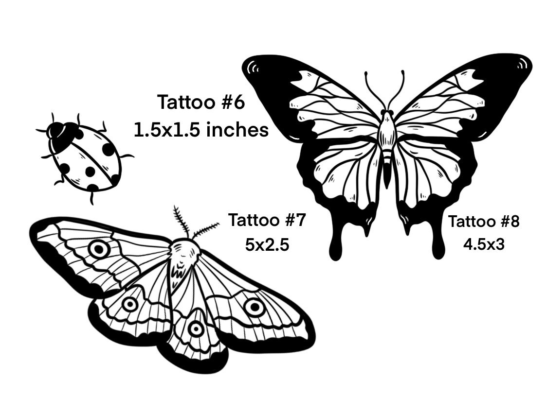 Assorted Bug/insect Temporary Tattoos - Etsy