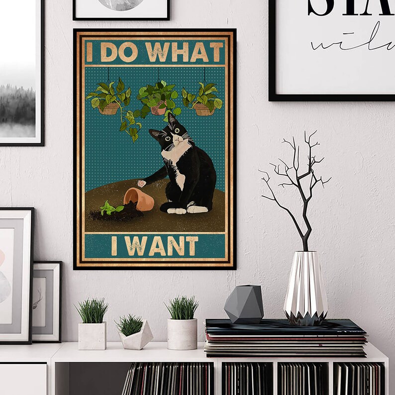Cat Poster I Do What I Want Cat Poster Vintage Cat Poster | Etsy