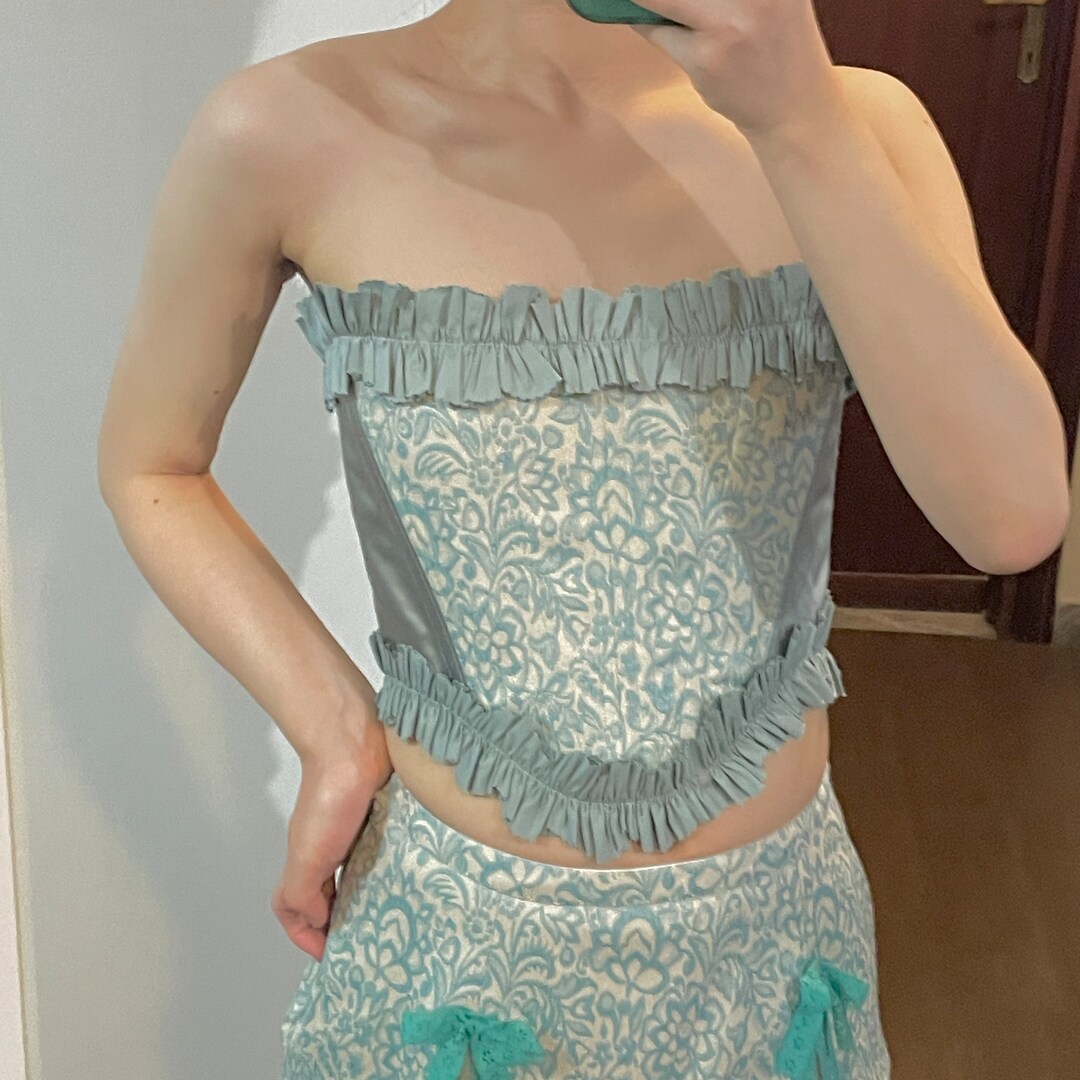 Turquoise Corset, Marie Antoinette Corset, Rococo Style, Remake Corset ...