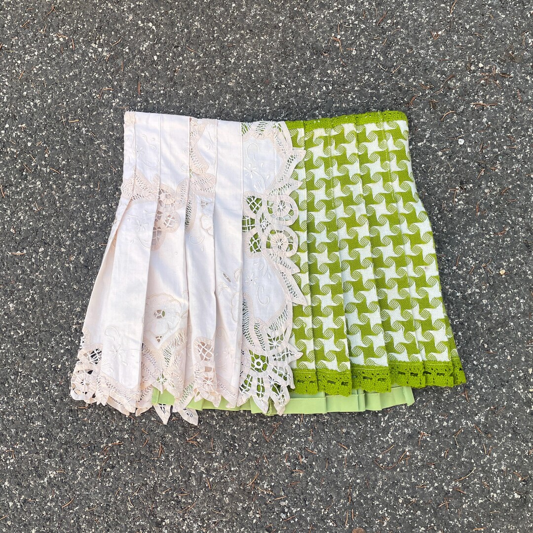 Green Pleated Skirt, Forestcore Skirt, Mini Skirt, Lace Skirt - Etsy