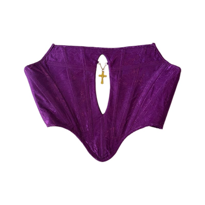 Crucifix Corset, Gothic Corset, Corsettop, Purple Corset,white Corset ...