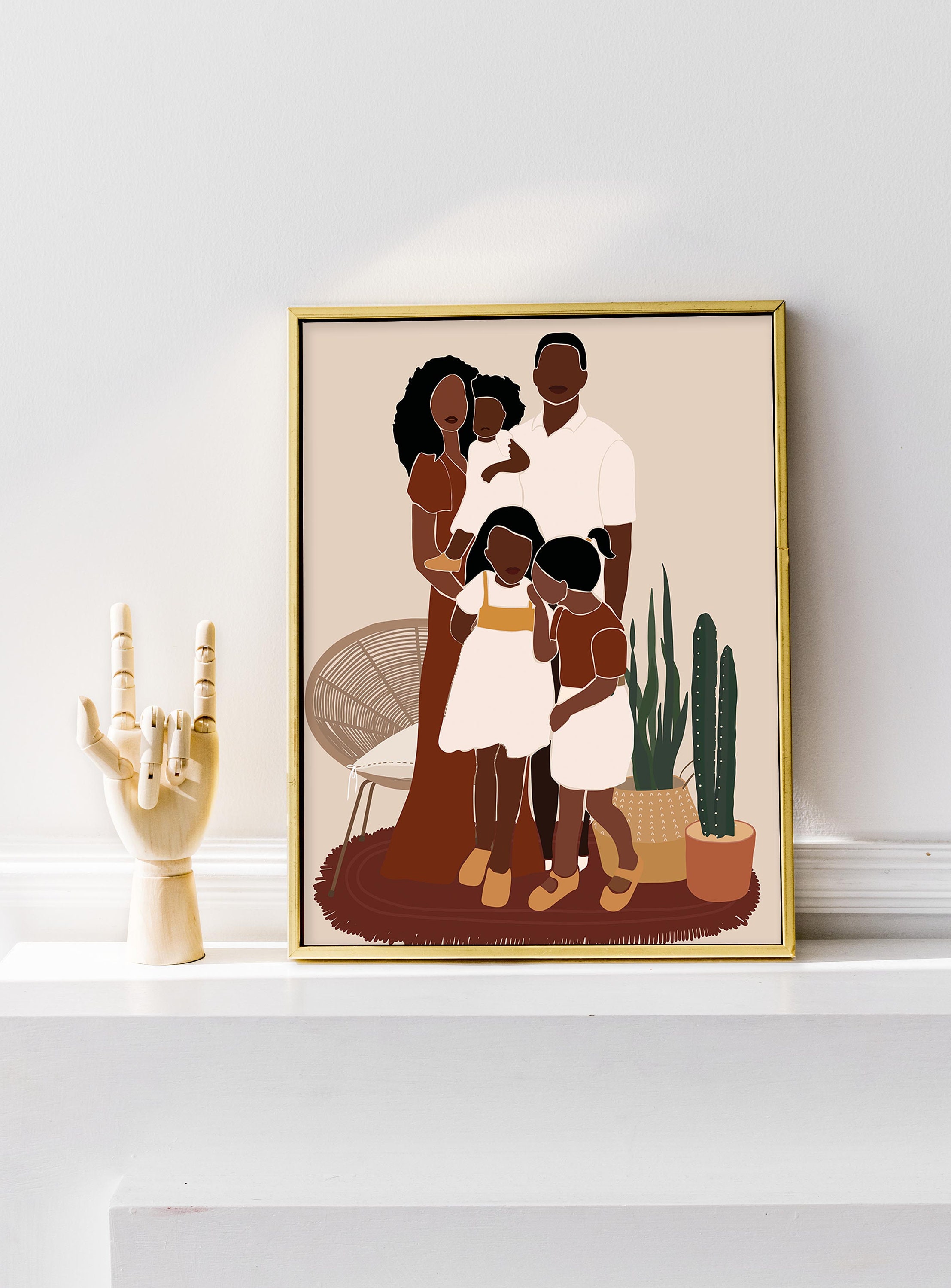 Family Art Print Family Portrait Mothers Day Giftinstant - Etsy